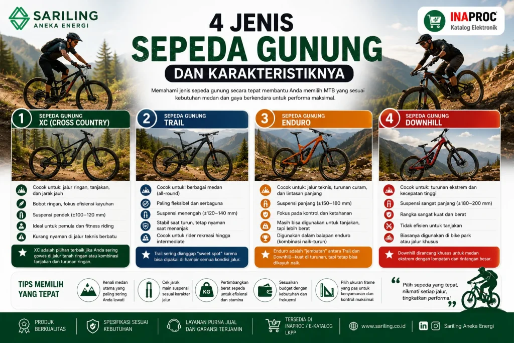 Jenis Sepeda Gunung XC, Trail, Enduro & Downhill